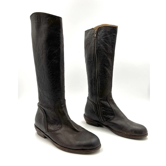 Anouk | Shoes | Anouk Lamb Leather Riding Boots Knee High Brown Pirate ...